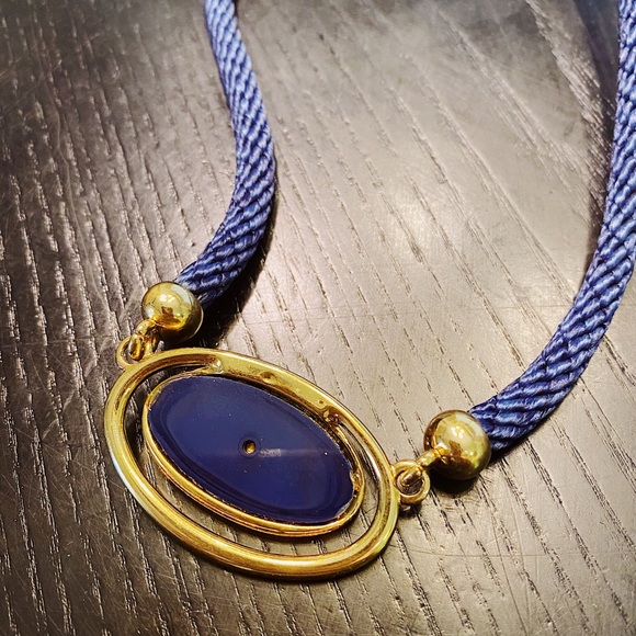 Vintage | Jewelry | Vintage 8s Navy Blue Rope Necklace | Poshmark